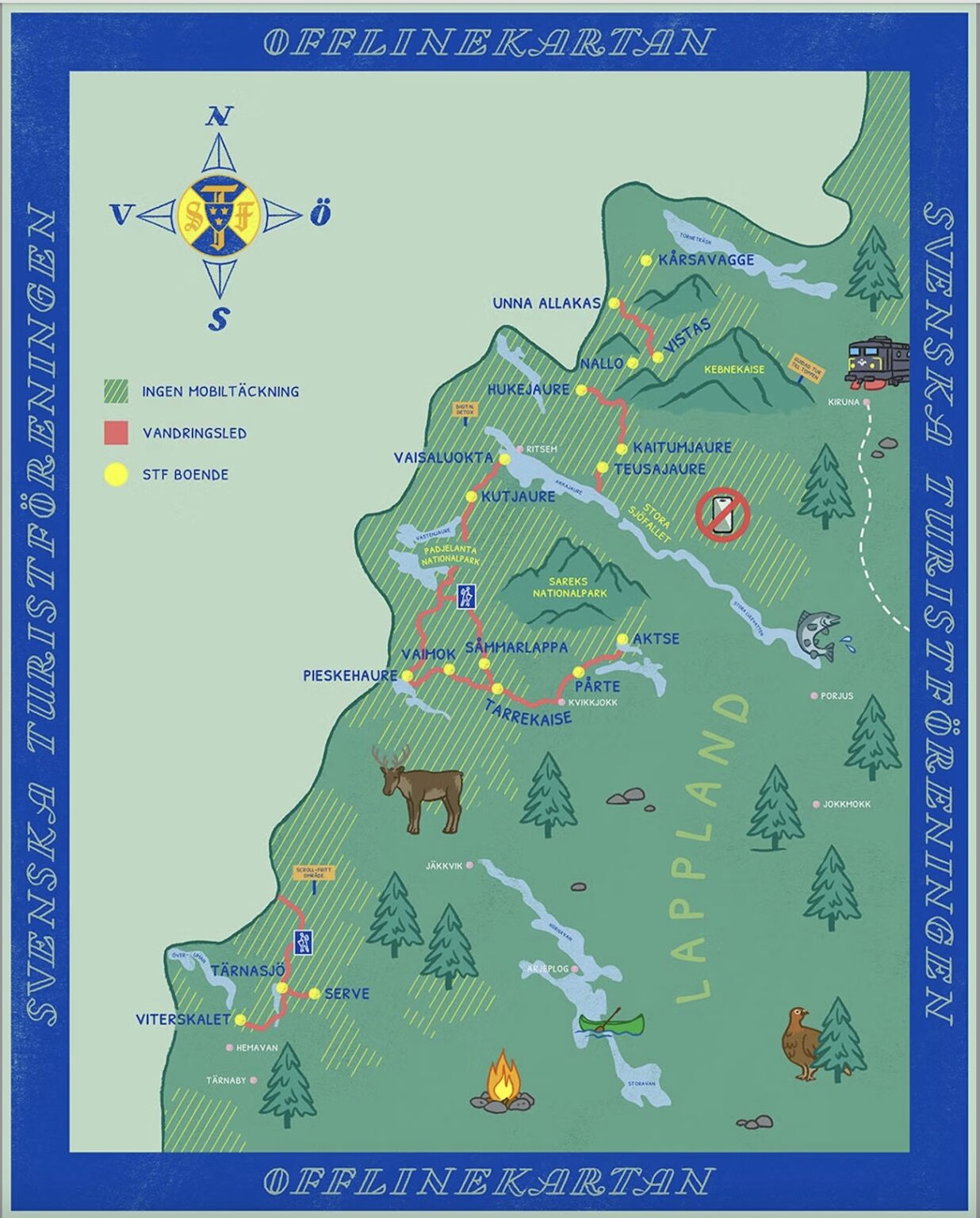 Kartan som visar var du semestrar offline - Vagabond